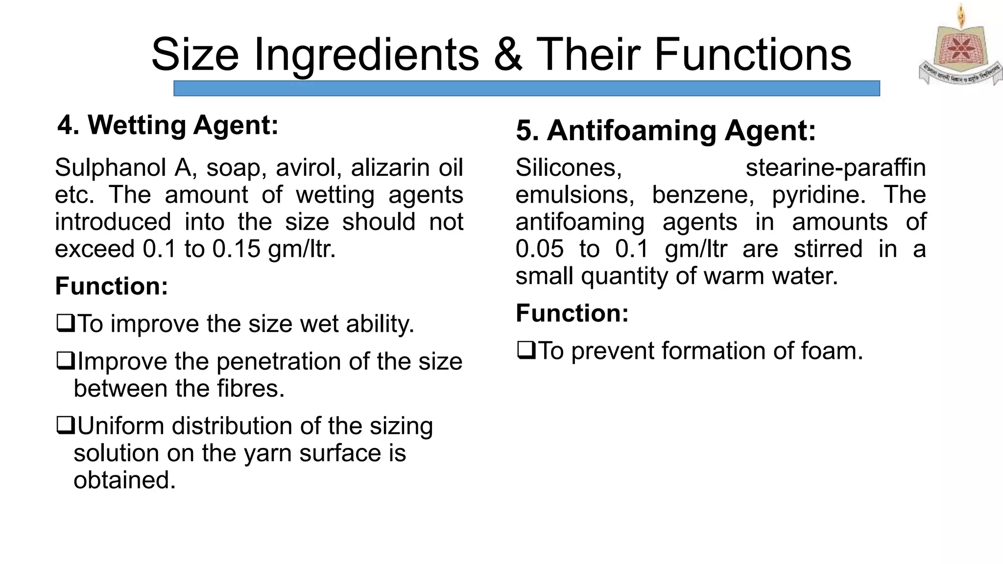 Sizing in textile industry | PPTX