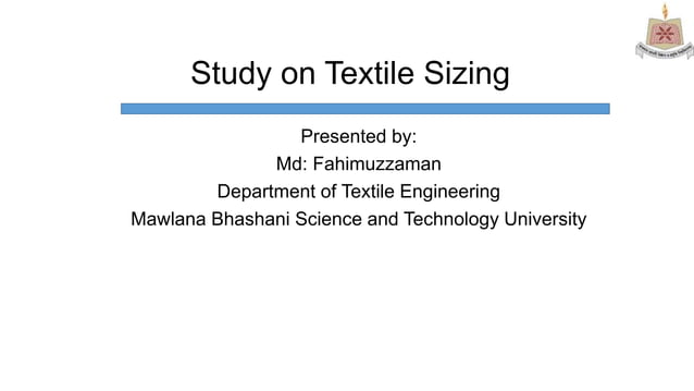 Sizing in textile industry | PPTX