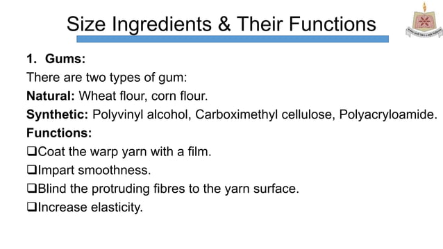Sizing in textile industry | PPTX
