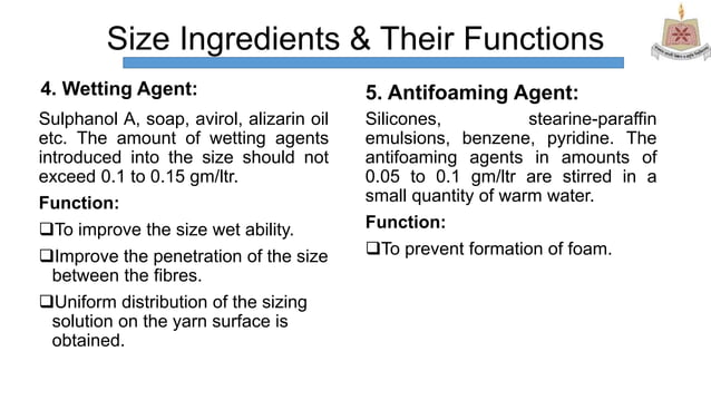 Sizing in textile industry | PPTX