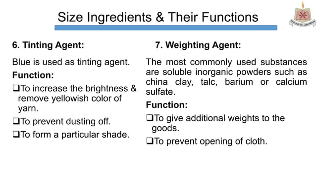 Sizing in textile industry | PPTX