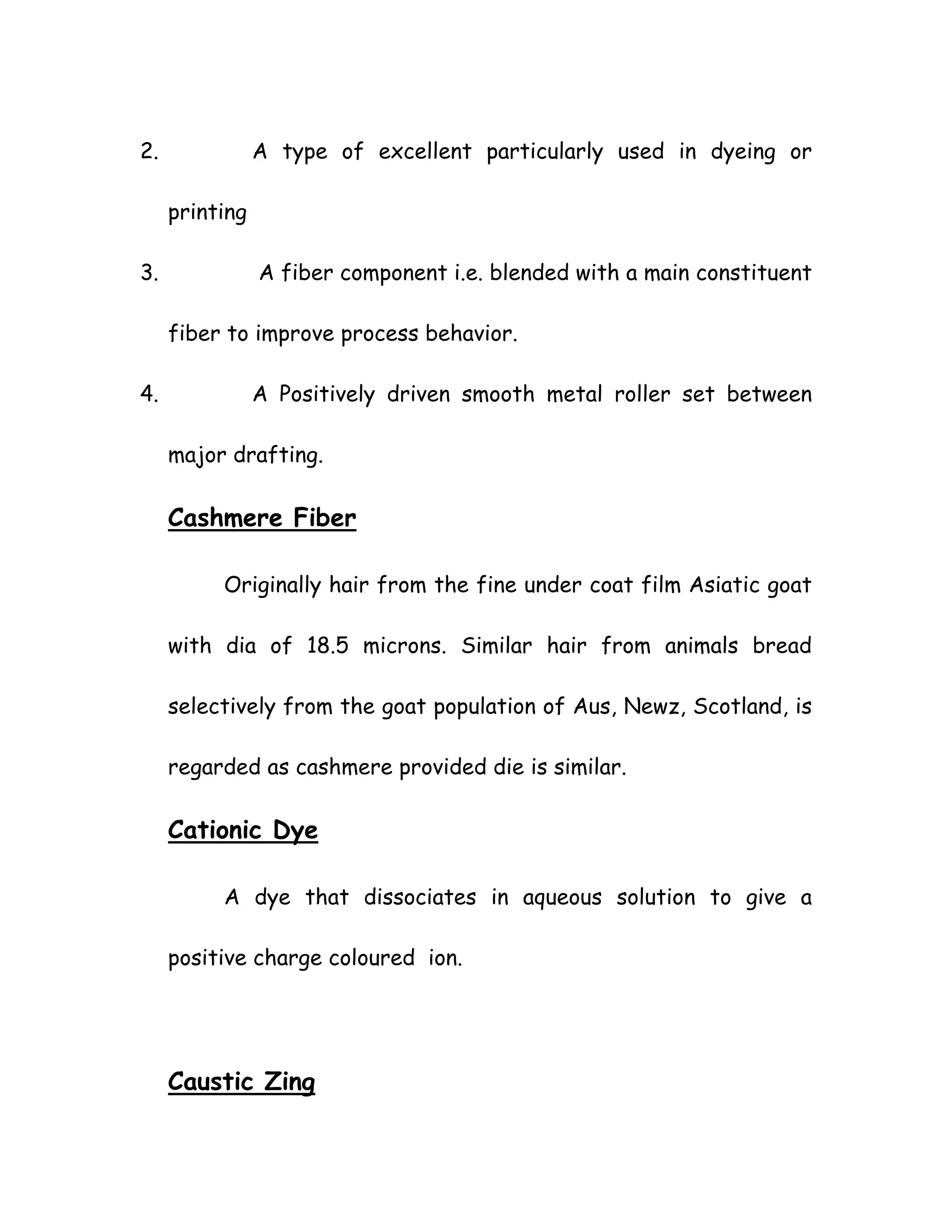 Textile terms and definitions | PDF