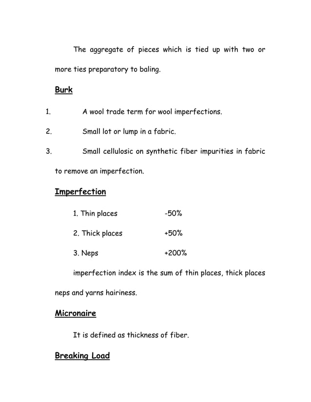Textile terms and definitions | PDF