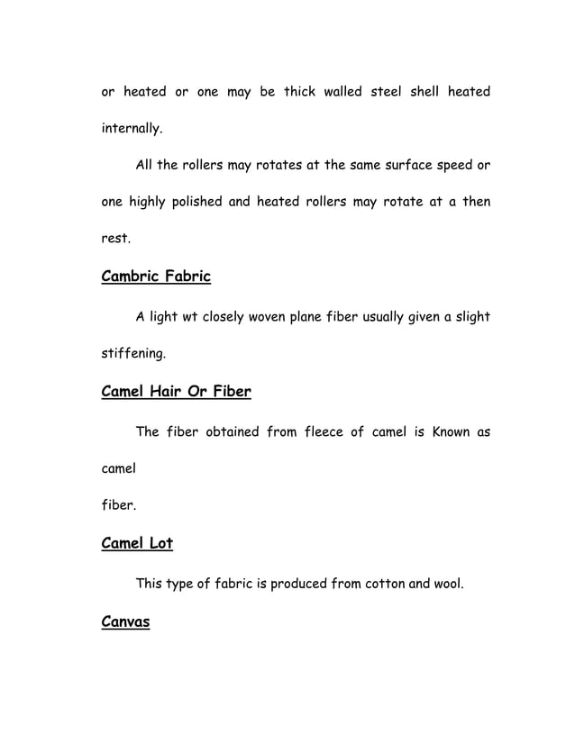 Textile terms and definitions | PDF