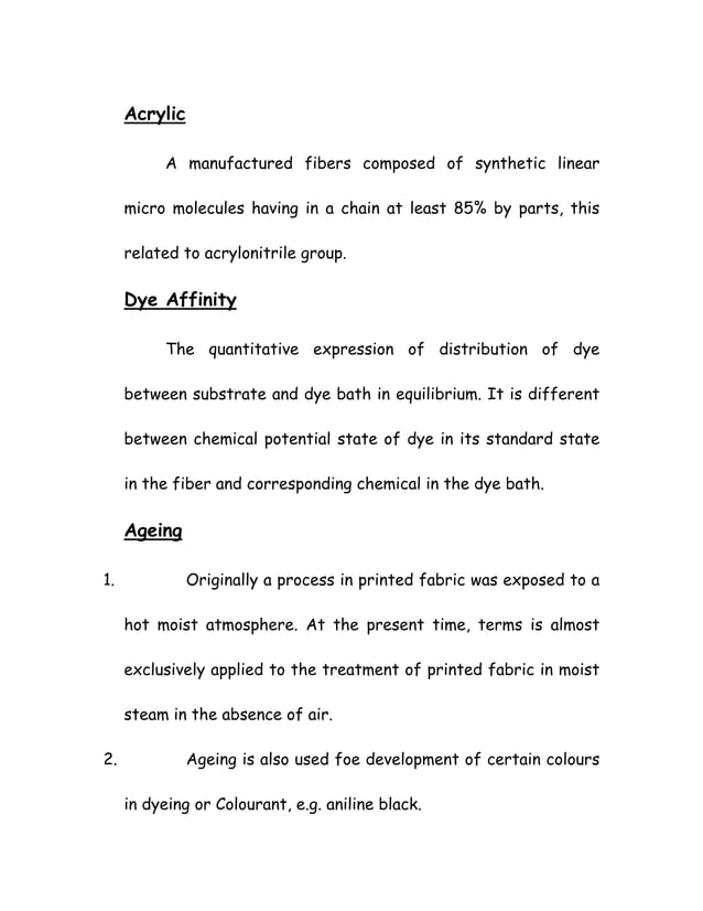 Textile terms and definitions | PDF