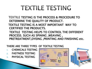 Textile Testing in Apparel , Home Textiles.pptx