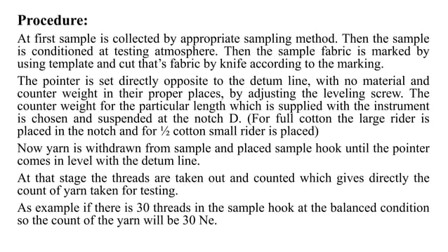 Textile testing and quality control | PPTX | Needlework | Arts and Crafts