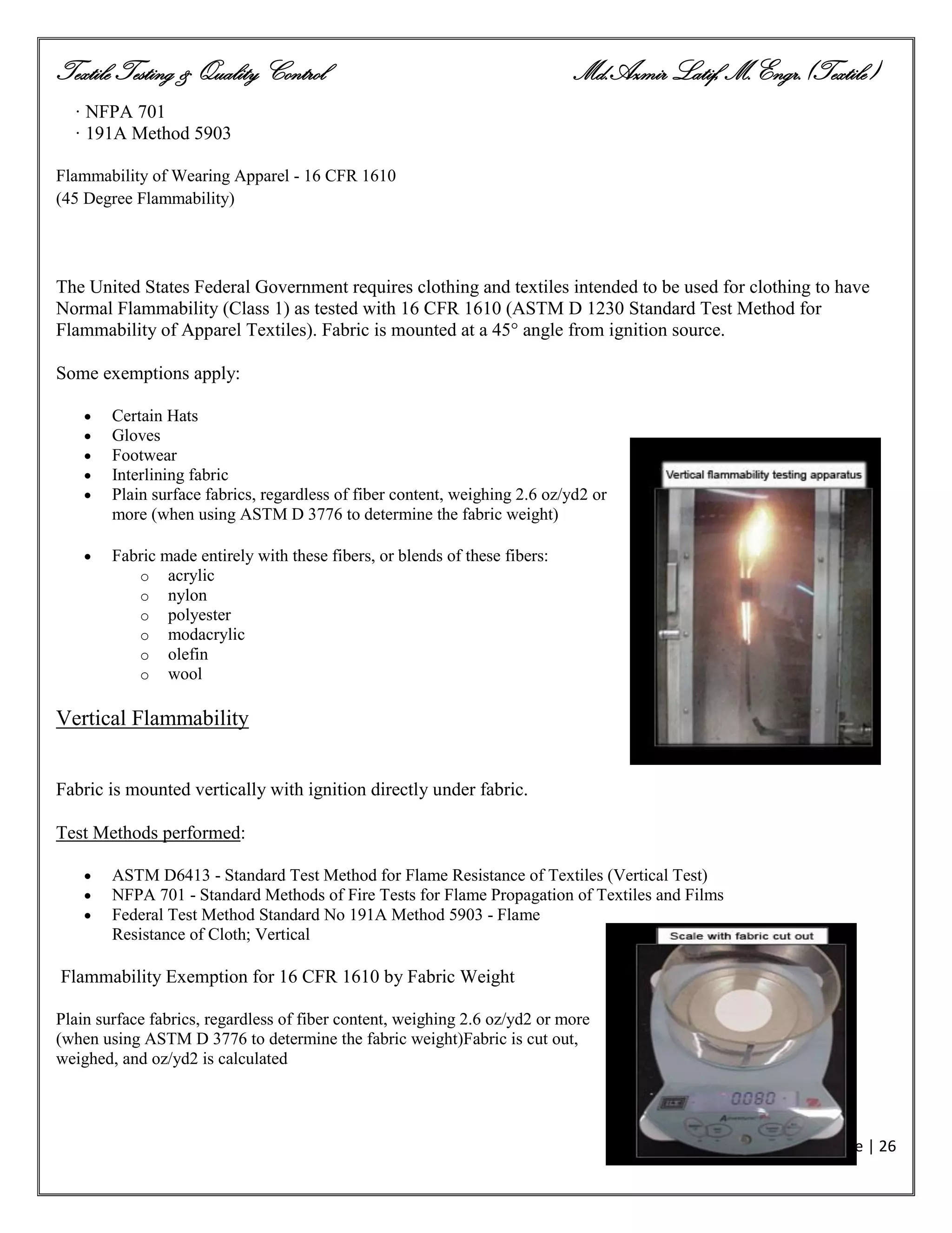 Textile testing & quality control | PDF
