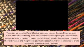 Textile tradition Art Philippines | Pop Culture | PDF