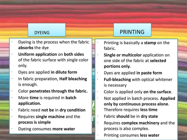 TEXTILE WET PROCESSING.pptx | Needlework | Arts and Crafts