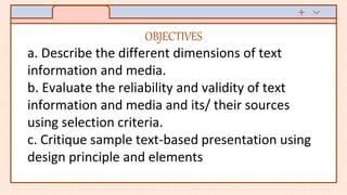 TEXT INFORMATION AND MEDIA POWERPOINT MIT | PPTX