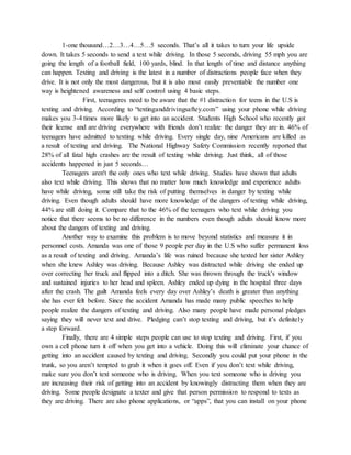 Texting and Driving | DOCX | Parenting Teens | Parenting