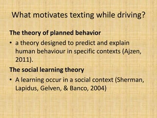 Texting and driving, u3104552 | PPTX