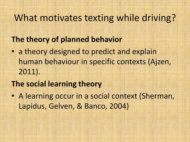 Texting and driving, u3104552 | PPT