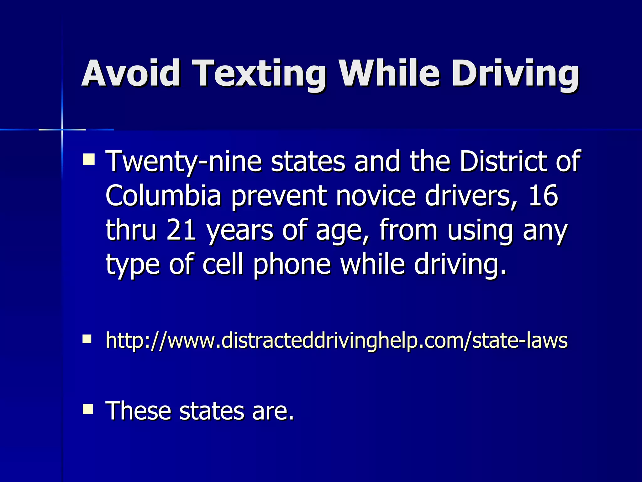 Texting while driving 2012 margaret franklin | PPT