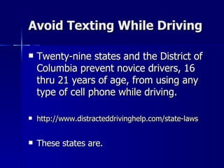 Texting while driving 2012 margaret franklin | PPT