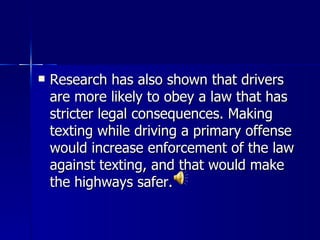 Texting while driving 2012 margaret franklin | PPT