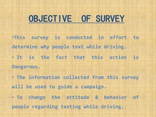 Texting while driving SURVEY | PPT