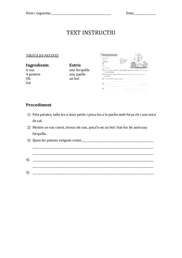 Text instructiu: seguir passos | PDF