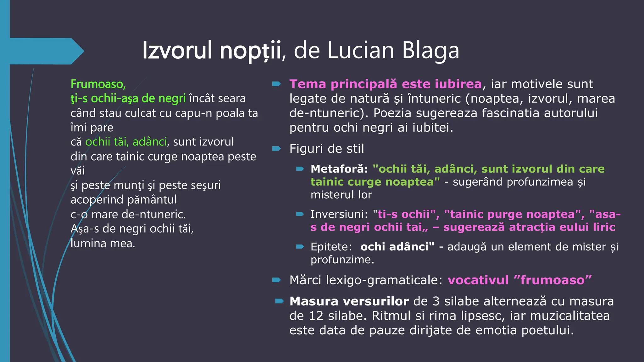 Text liric - trasaturi, teme și exemple de poezii | PPTX