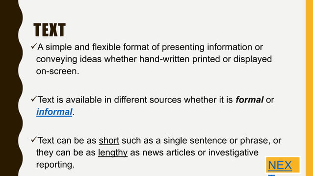 Text media and information | PPTX | Desktop Publishing | Computer ...