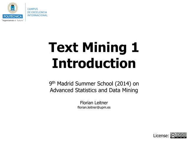 OUTDATED Text Mining 1/5: Introduction | PPT