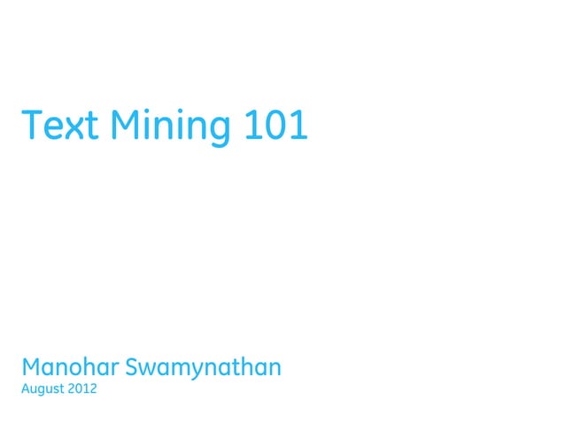 Text Mining Analytics 101 | PDF