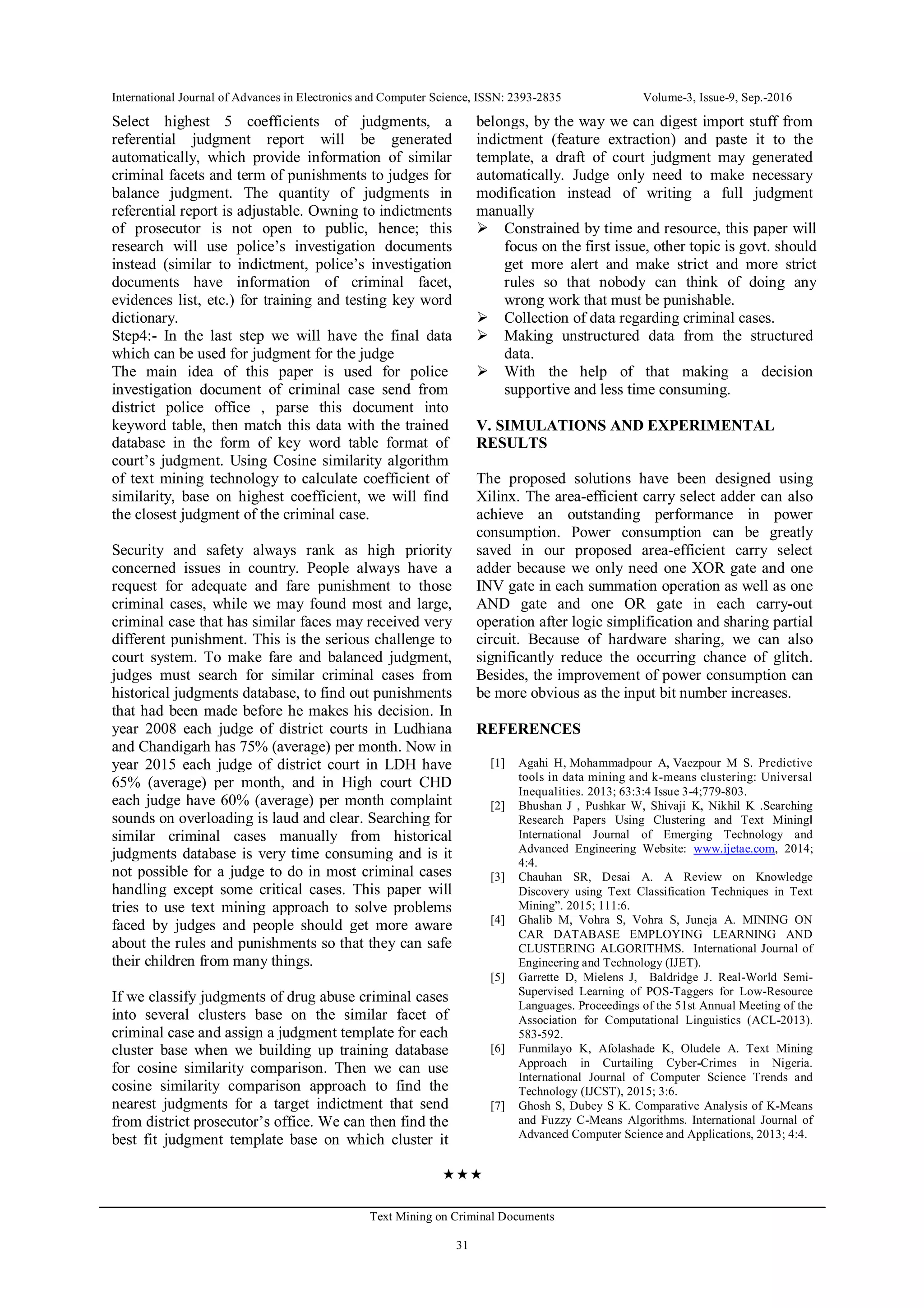 Text mining on criminal documents | PDF