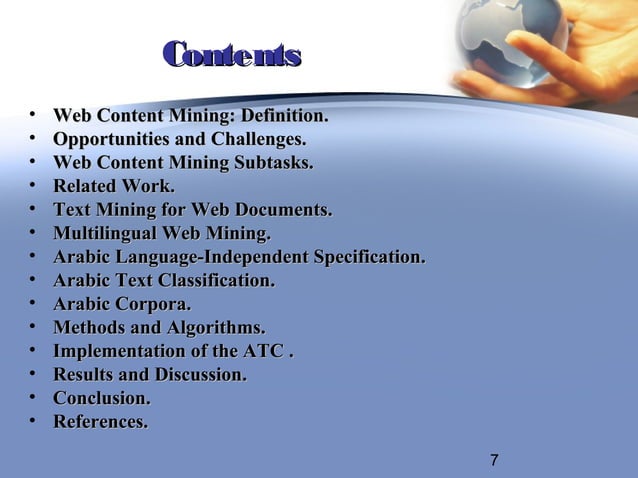 Arabic Text mining Classification | PPT | Web Design and HTML | Internet