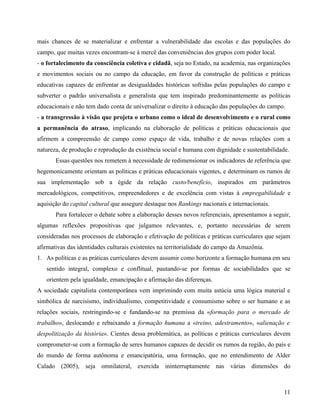 Por Uma Educação Do Campo Na Amazônia: Currículo E Diversidade Cultural ...