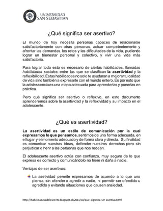 Qué es la Asertividad | Definición de Asertividad