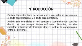 TEXTO CONVERSACIONAL Y TEXTO ARGUMENTATIVO 1.pptx