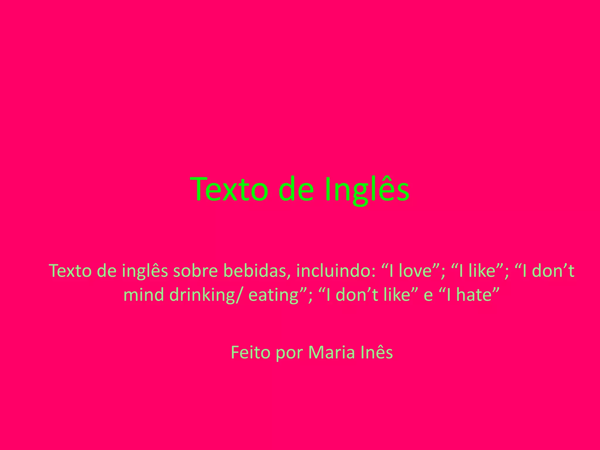 Texto de inglês | PPT