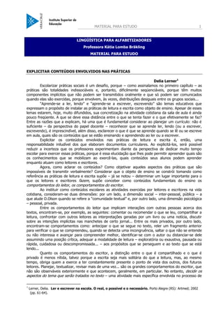 Texto délia conteúdos de leitura | PDF