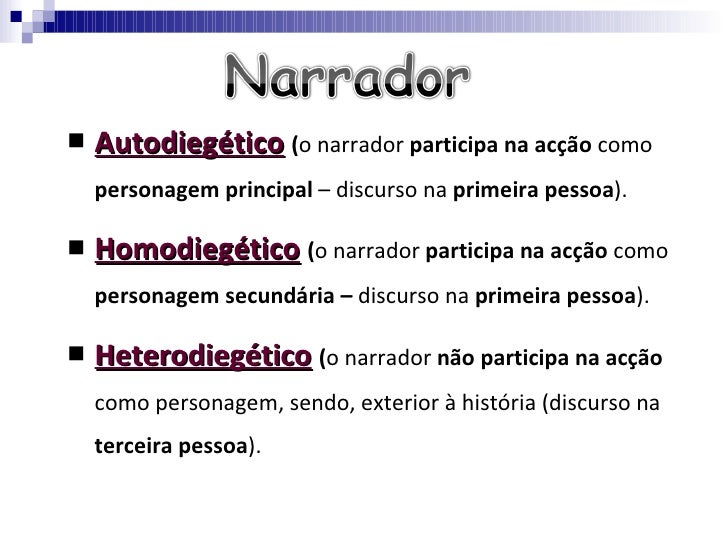 Texto Narrativo Categorias