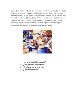 TEXTO NARRATIVO DE LOS TRES CERDITOS | PDF