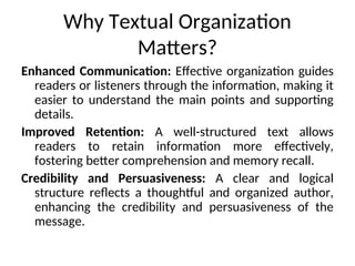 Text Organization for business communication | PPT