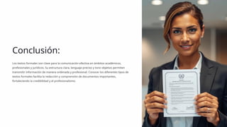 Textos Formales definición y tipos de texto | PPTX