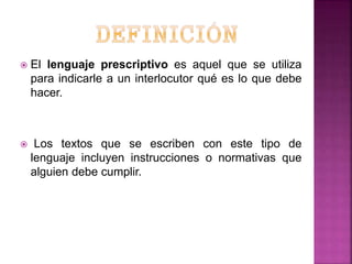 Textos prescriptivos | PPT