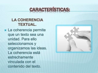 Texto y sus caracteristicas | PPTX
