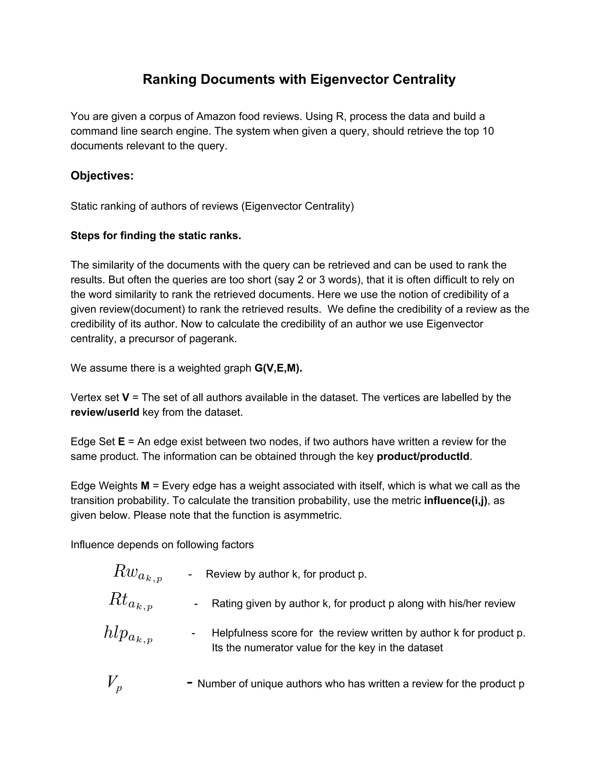 R - Eigen vector centrality with product reviews | PDF