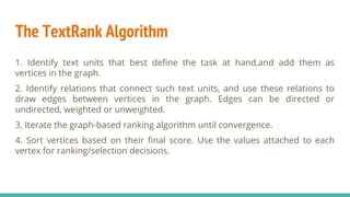 TextRank: Bringing Order into Texts | PDF | Technology & Computing