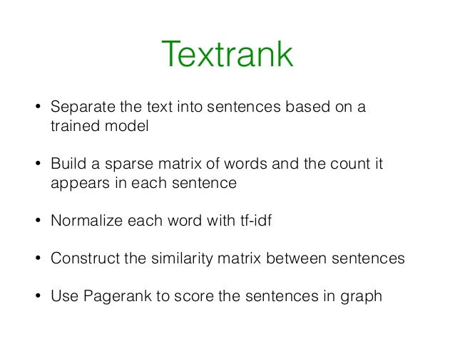 Textrank Algorithm