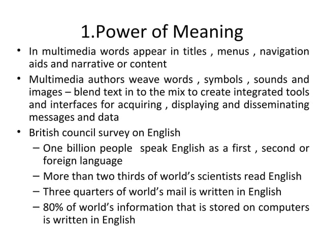 Text-Elements of multimedia | PPT | Web Design and HTML | Internet