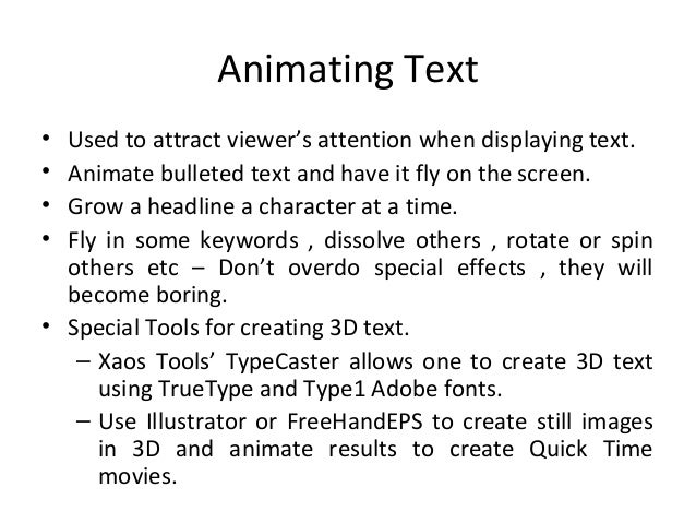 Text-Elements of multimedia