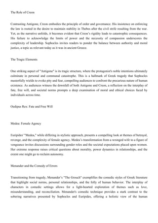 Exploring Ancient Greek and Roman Literature: Themes in Antigone and ...
