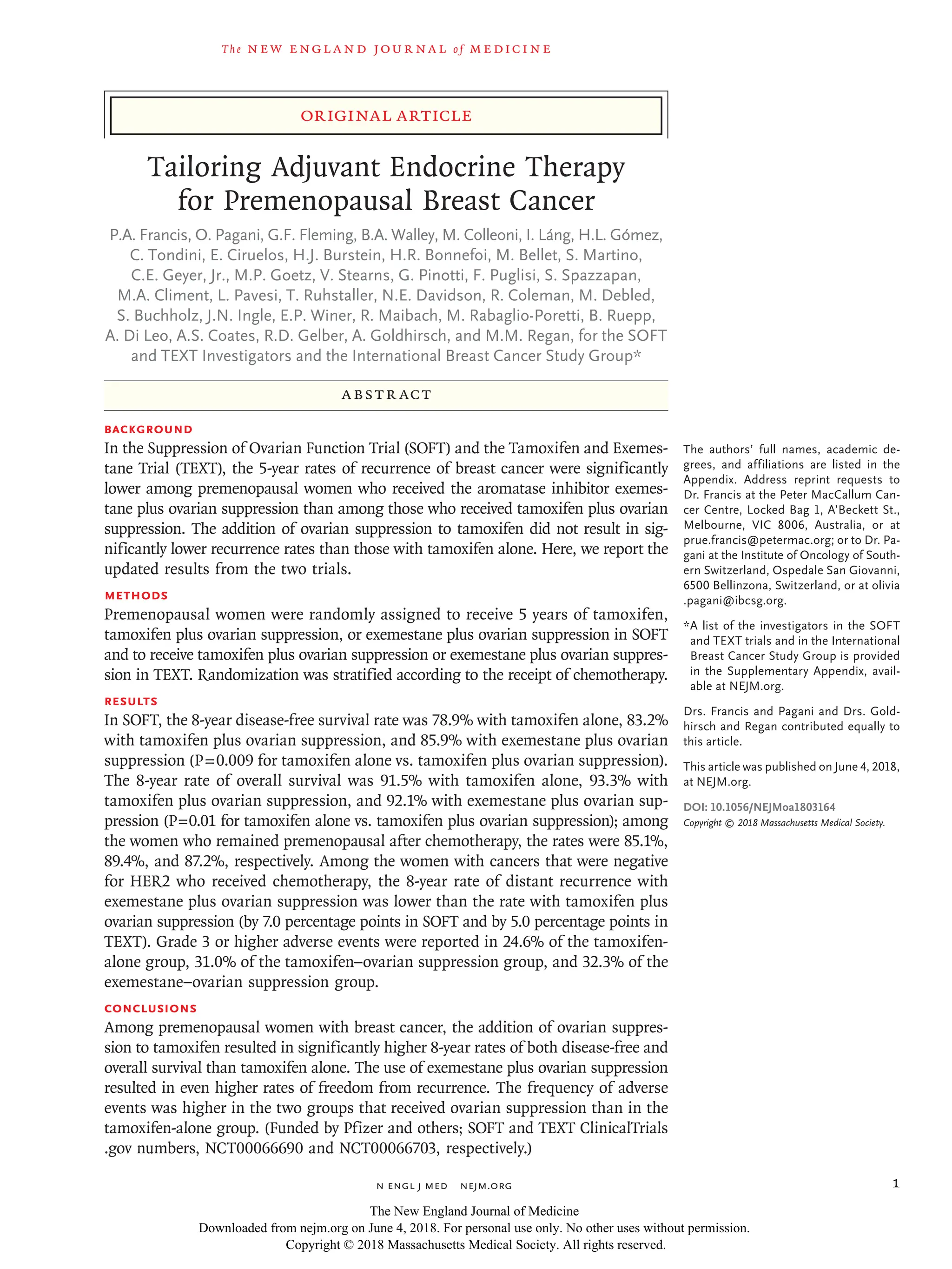 trial soft and text para cancer de mama hormononal | PDF