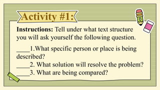 Text Structure power point presentation in english | PPTX