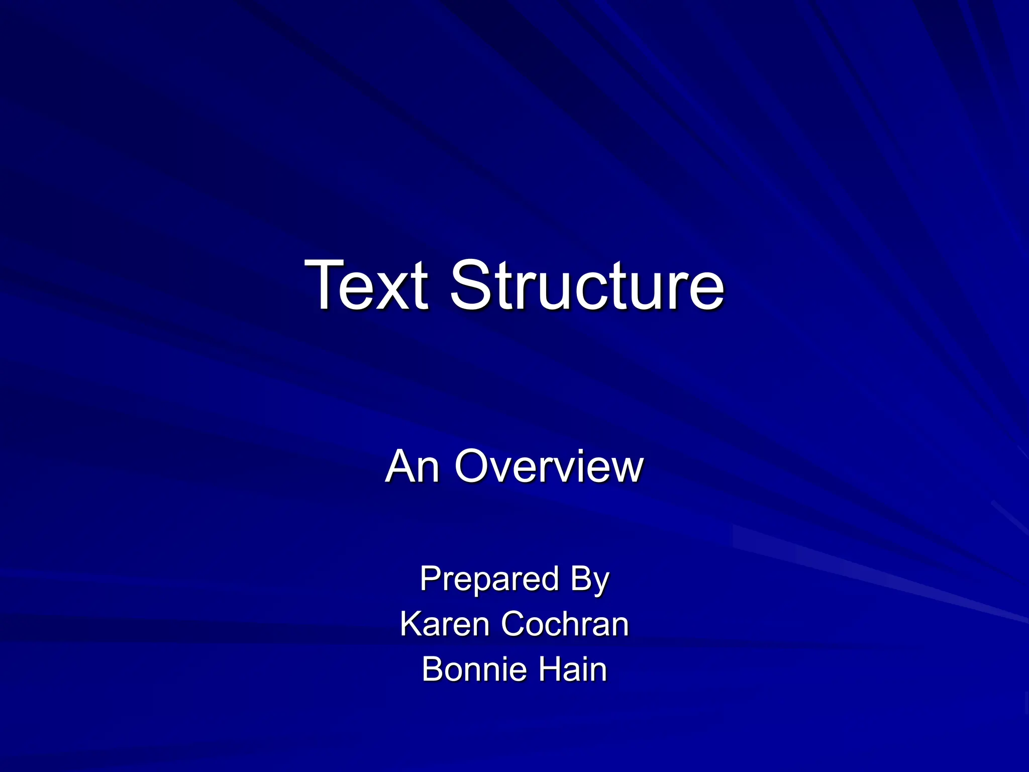 Text Structures presentation in Structure | PPT