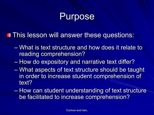 Text Structures Presentation In Structure Ppt